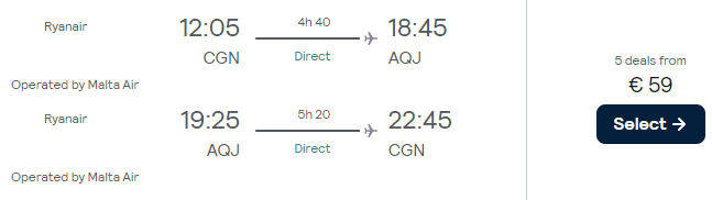 Cheap flights from Germany to Jordan from €59